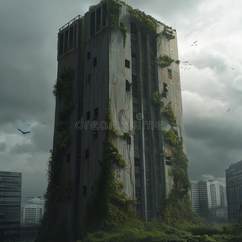 Modern High-rise, Curved Design, Lush Greenery Exterior Stock Image ...