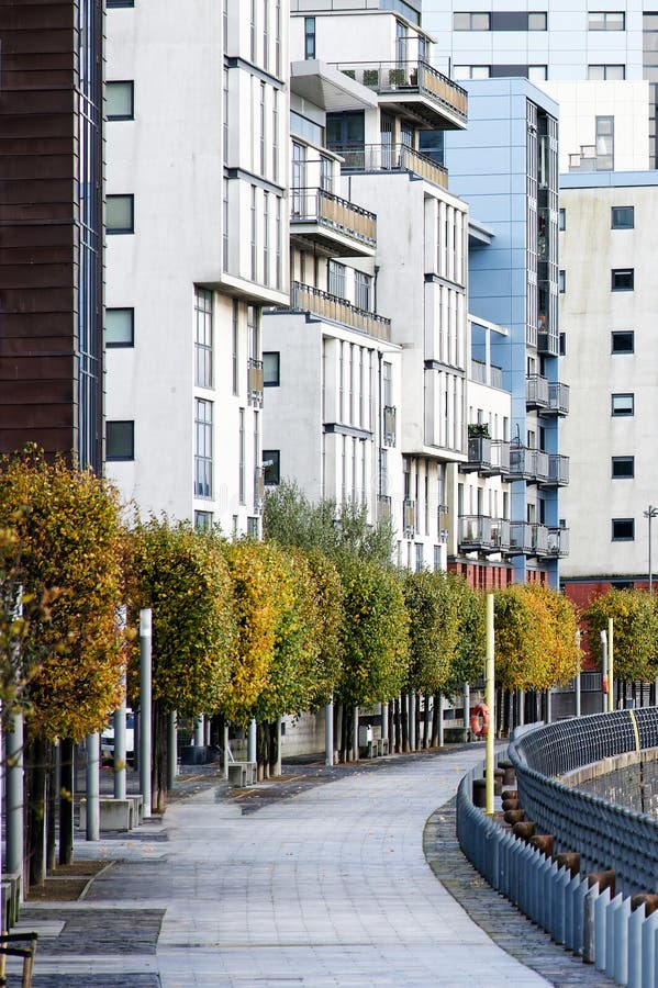 Modern High Rise Flats at Glasgow Harbour Stock Image - Image of ...