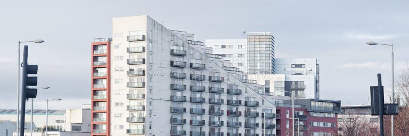 Modern High Rise Flats at Glasgow Harbour Stock Photo - Image of money ...