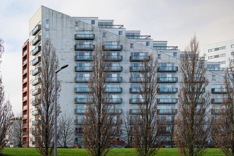 Modern High Rise Flats at Glasgow Harbour Stock Image - Image of money ...