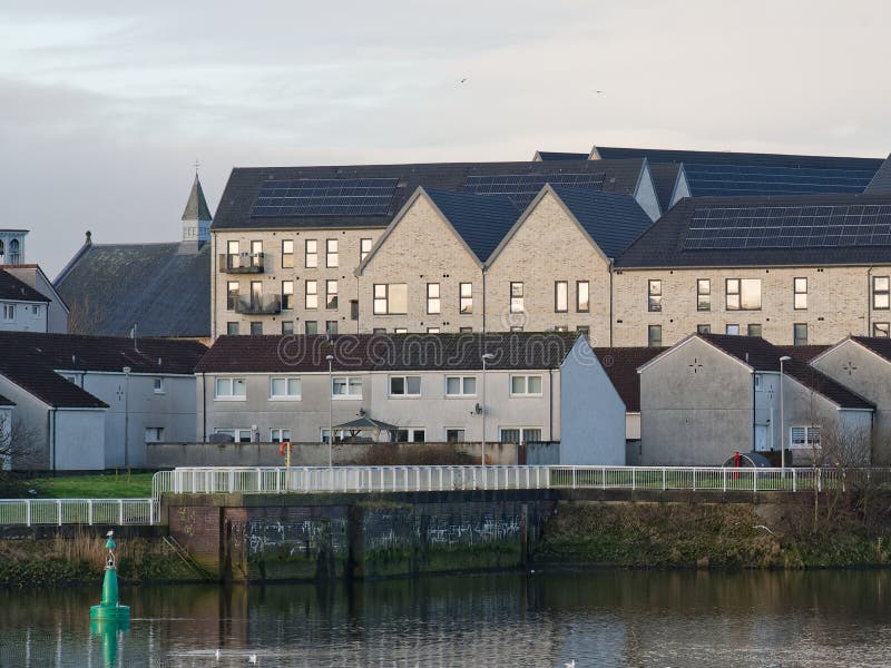 Modern High Rise Flats at New Development in Govan Stock Photo - Image ...