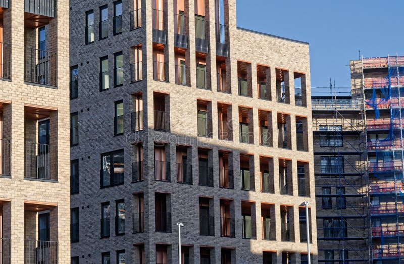 Modern High Rise Flats at New Development Stock Photo - Image of ...