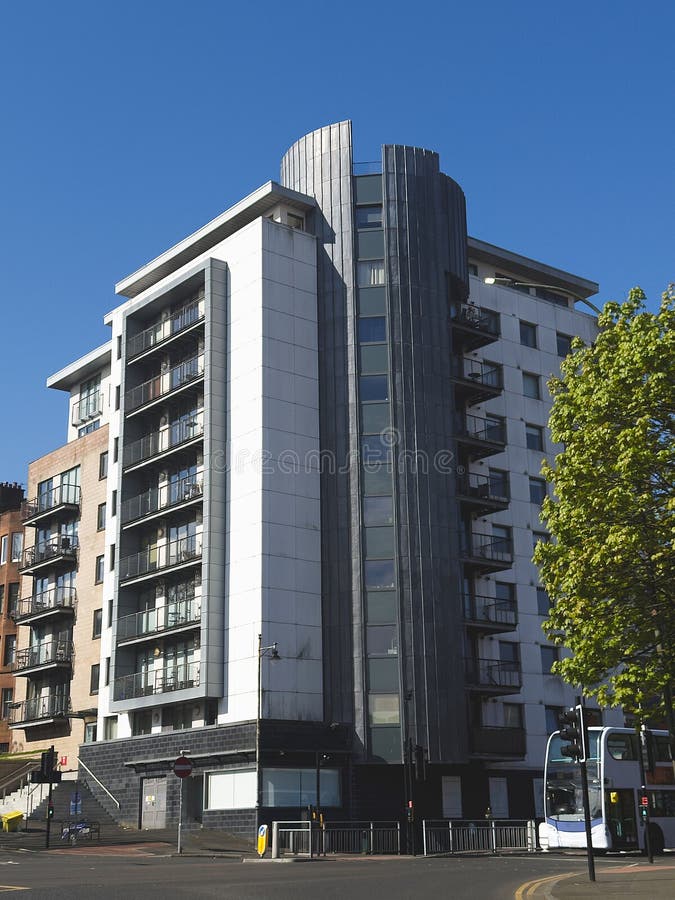 Modern High Rise Flats at New Development Stock Image - Image of rent ...