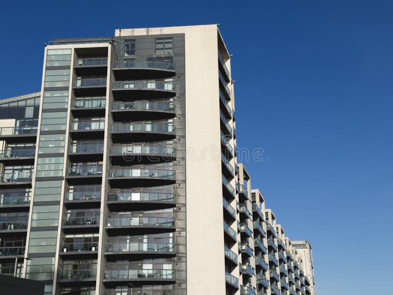 Modern High Rise Flats at New Development Stock Photo - Image of ...