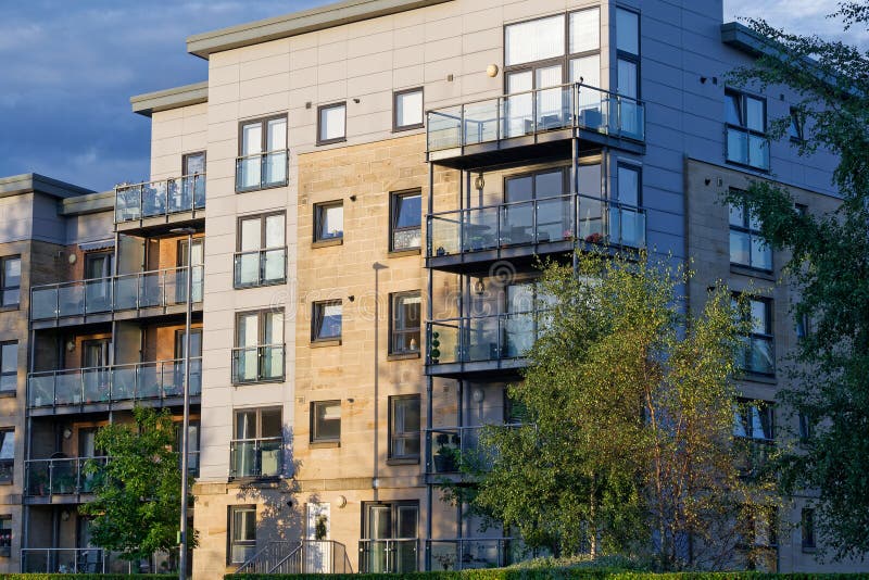 Modern High Rise Flats at New Development Stock Image - Image of estate ...
