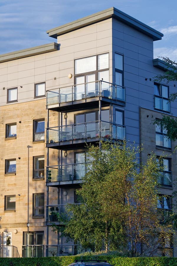 Modern High Rise Flats at New Development Stock Image - Image of ...