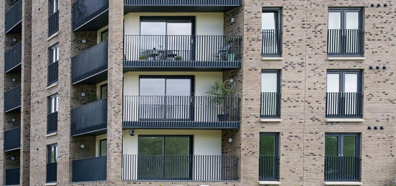 Modern High Rise Flats at New Development Stock Photo - Image of ...