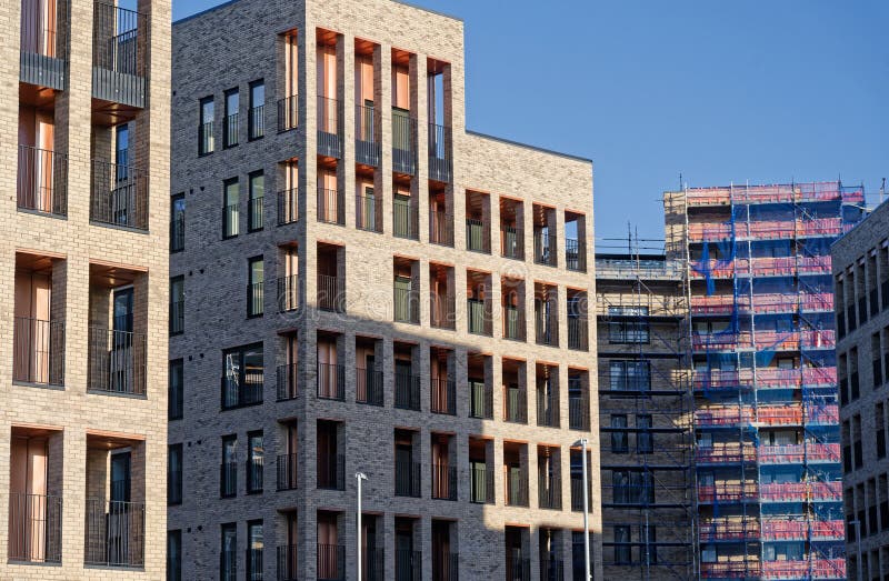 Modern High Rise Flats at New Development Stock Photo - Image of ...