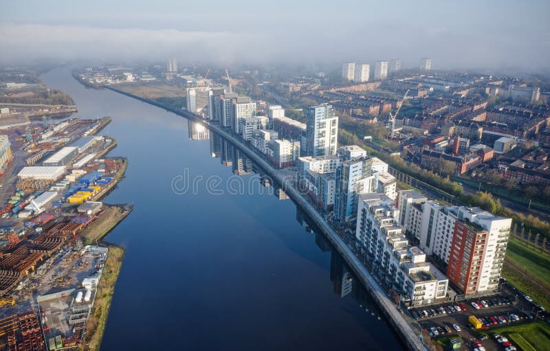 Modern High Rise Flats at New Development on Waterfront Stock Photo ...