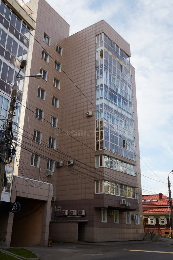 Modern High-rise Multi-storey Residential Building with Balconies Stock ...