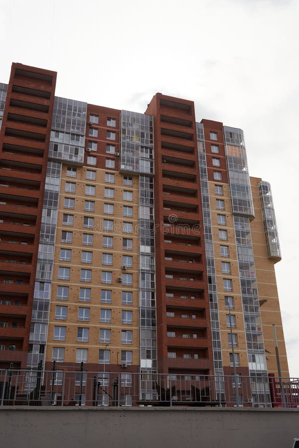 Modern High-rise Multi-storey Residential Building with Balconies Stock ...
