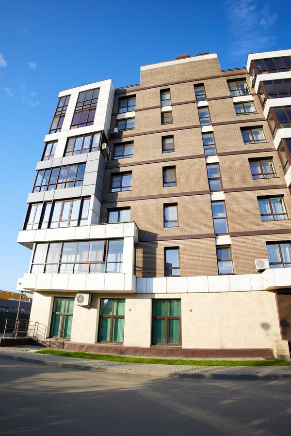 Modern High-rise Multi-storey Residential Building with Balconies Stock ...