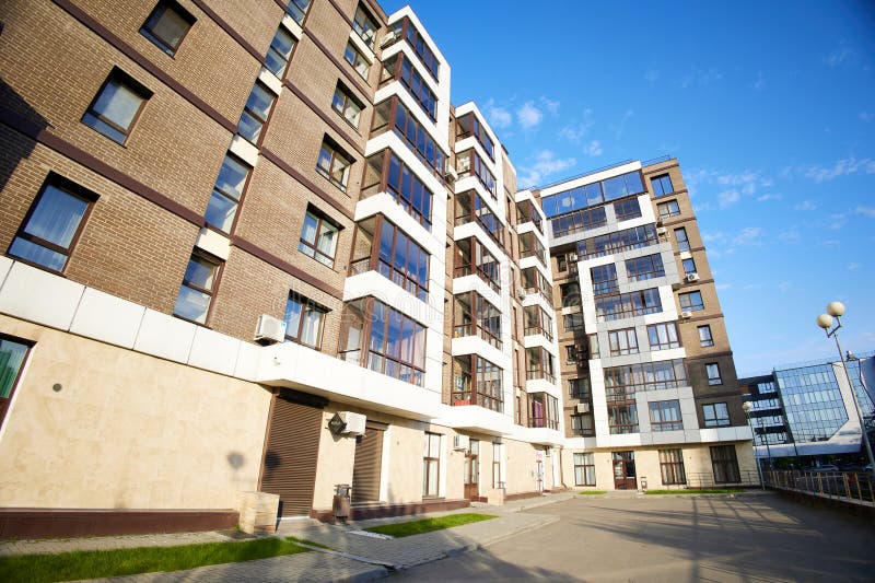 Modern High-rise Multi-storey Residential Building with Balconies Stock ...