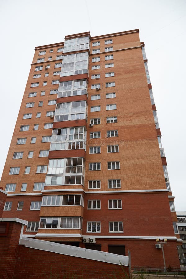 Modern High-rise Multi-storey Residential Building with Balconies Stock ...