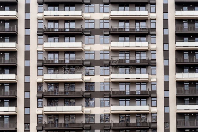 Modern High-rise Residential Building Close-up Full Frame Stock Photo ...