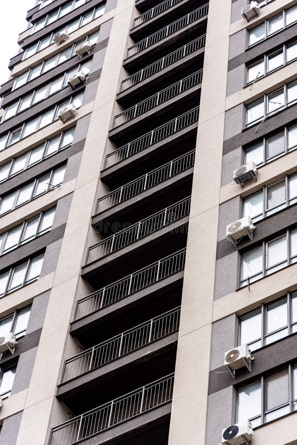 Modern High-rise Residential Building Close-up Full Frame Stock Photo ...