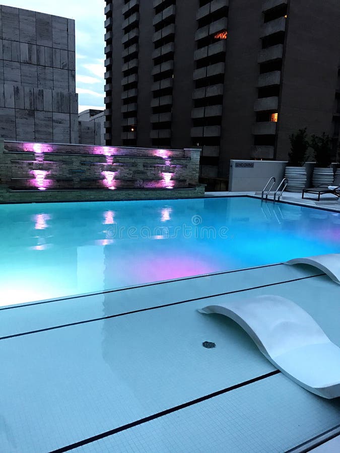 Modern High Rise Rooftop Pool Stock Image - Image of pink, scape: 98271453