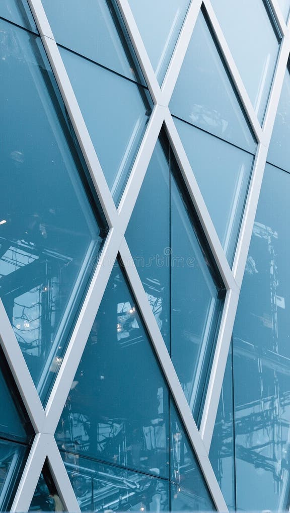 Modern High Rise Structure with Bold Diagonal Bracing on Glass Facade ...