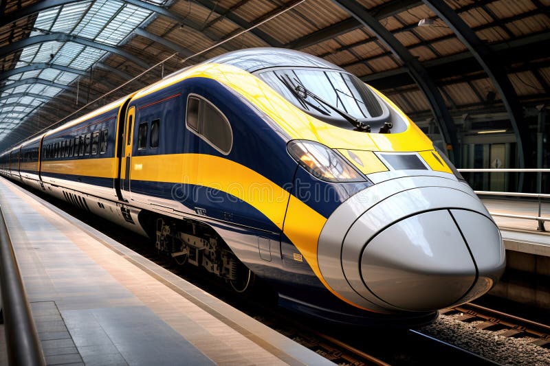 Modern High Speed Bullet Train Stock Illustration - Illustration of ...