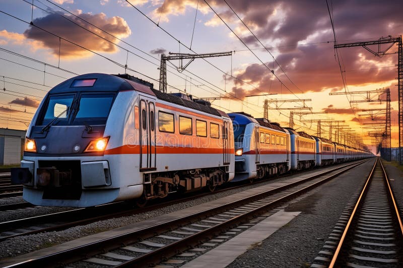 Modern High Speed Commuter Train Stock Photo - Image of passenger ...