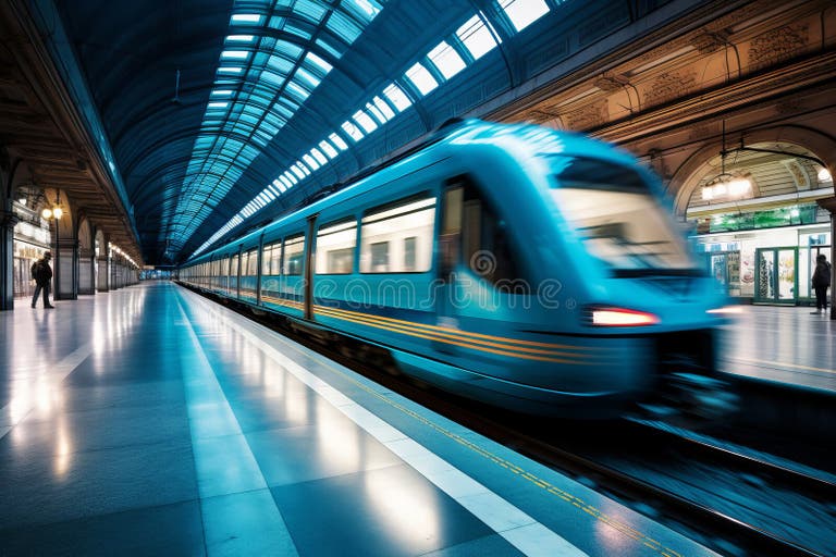 Modern High Speed Metro Train at the Station Stock Illustration ...