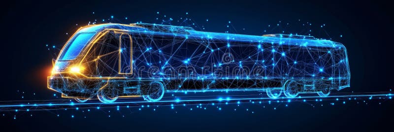 Modern High-Speed Passenger Train. Concept of Connected Lines and ...