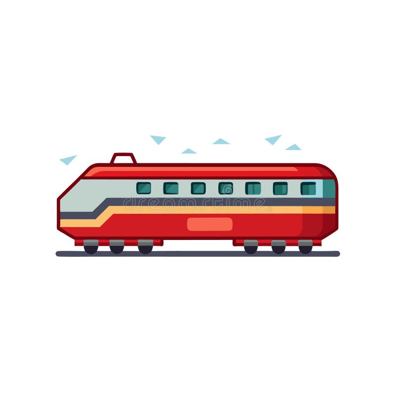 Modern High-Speed Red Train, Vector Illustration on White Stock Photo ...