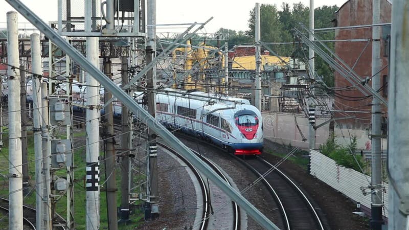 High-speed Train Passes Platform Fast Back View Berlin Germany Stock ...