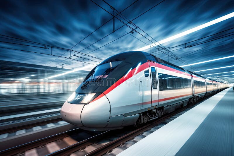 A Modern High-speed Train. High-speed Subway in the Subway Stock Image ...