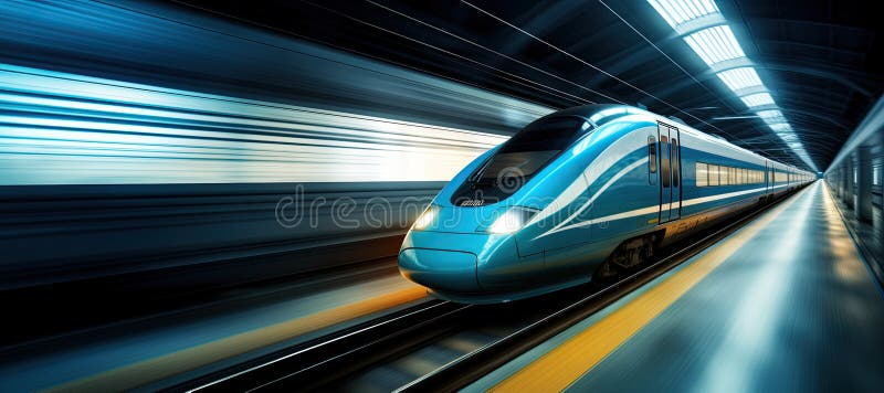 A Modern High-speed Train. High-speed Subway in the Subway Stock Image ...