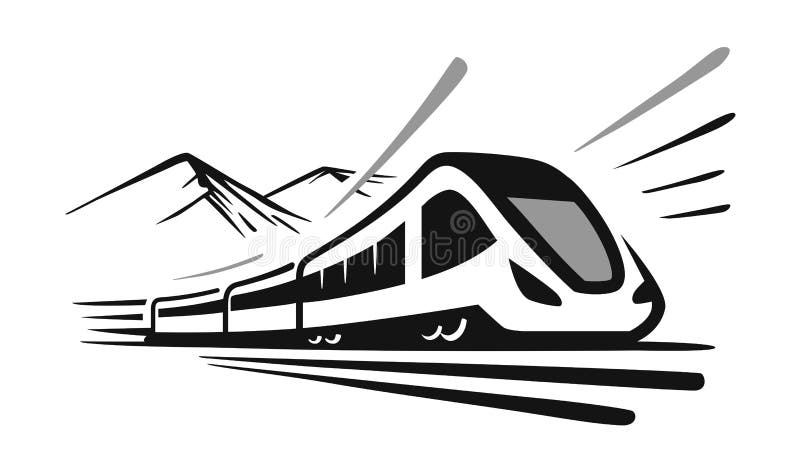 Modern High Speed Train Emblem Stock Vector - Illustration of railway ...
