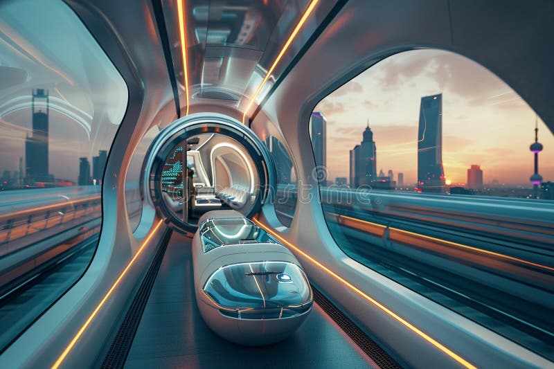 Modern High-speed Train in Fast Motion Passes through Railway Stations ...