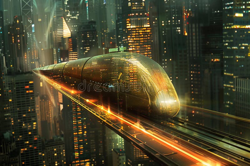 Modern High-speed Train in Fast Motion Passes through Railway Stations ...