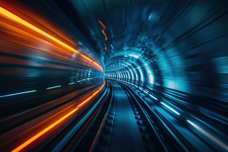 Modern High-speed Train in Fast Motion Passes through Railway Stations ...