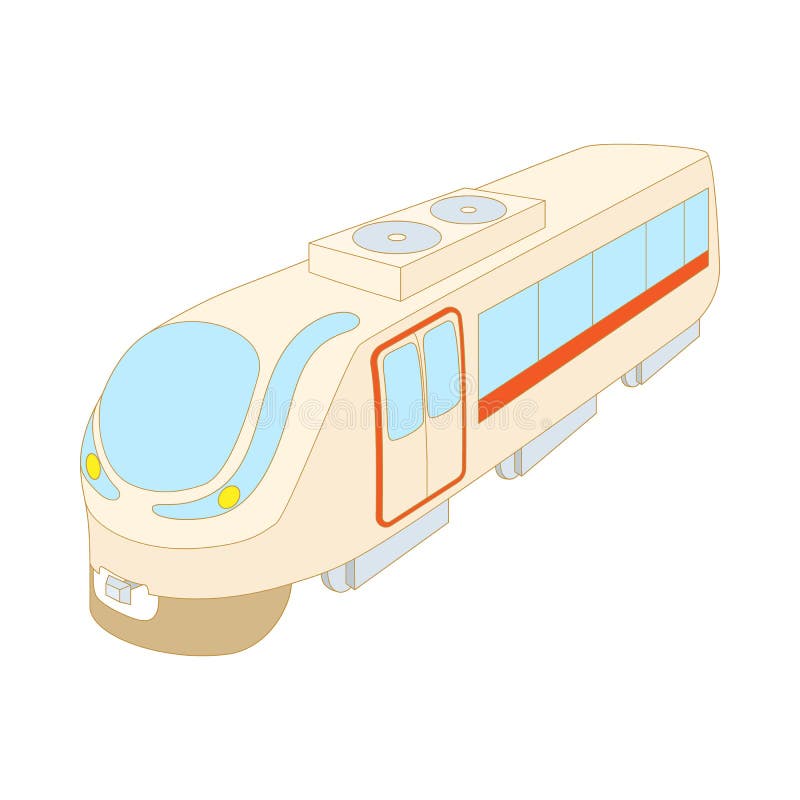 Modern High Speed Train Icon, Cartoon Style Stock Vector - Illustration ...