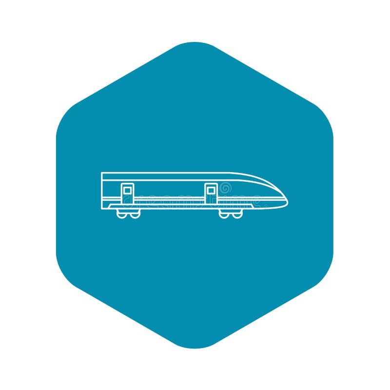 Modern High Speed Train Icon, Outline Style Stock Vector - Illustration ...