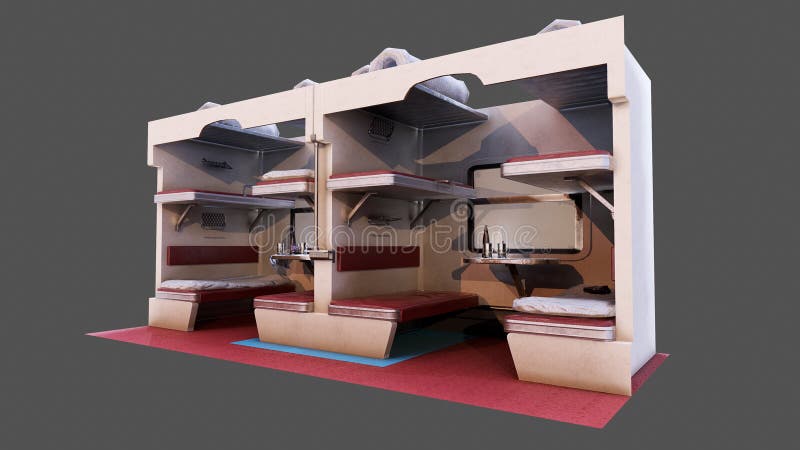 Modern High Speed Train Interior 3d Render Stock Illustration ...