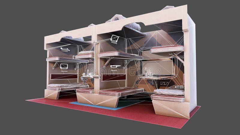 Modern High Speed Train Interior 3d Render Stock Illustration ...