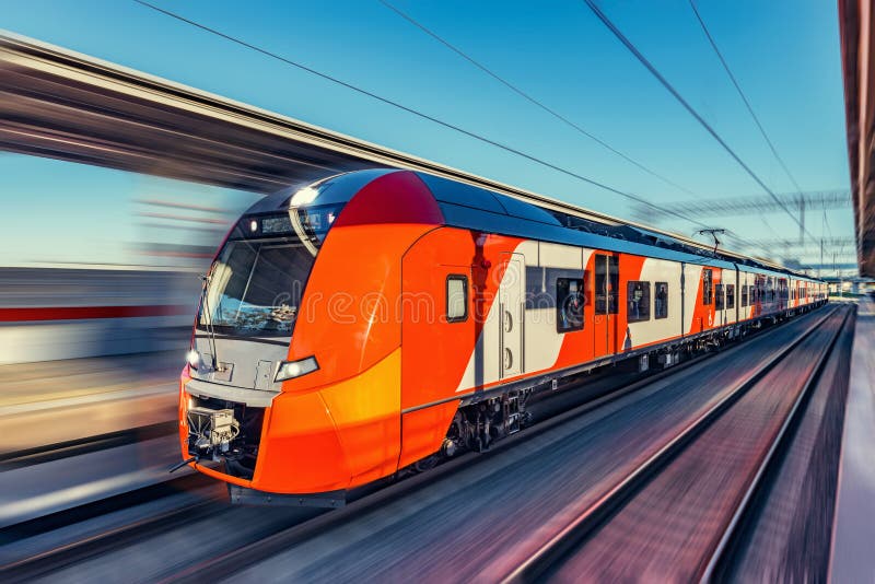 Modern high-speed train. stock image. Image of carriage - 130684771
