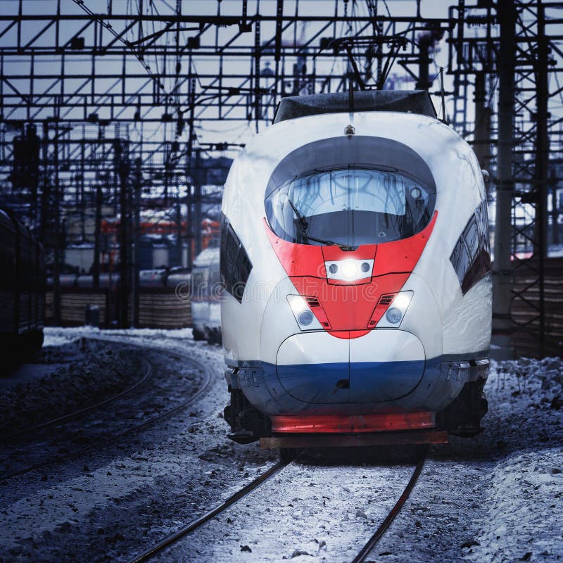 Modern high-speed train. stock image. Image of platform - 110954957