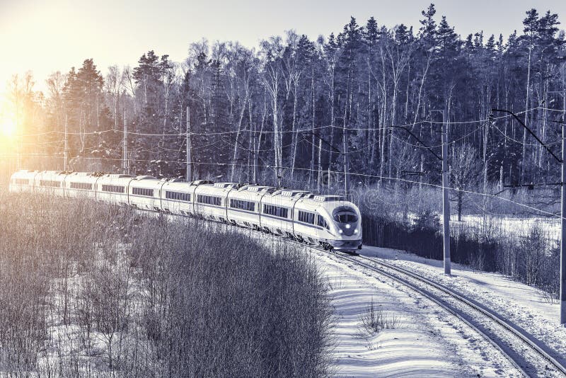 Modern high-speed train. stock photo. Image of move - 111885614