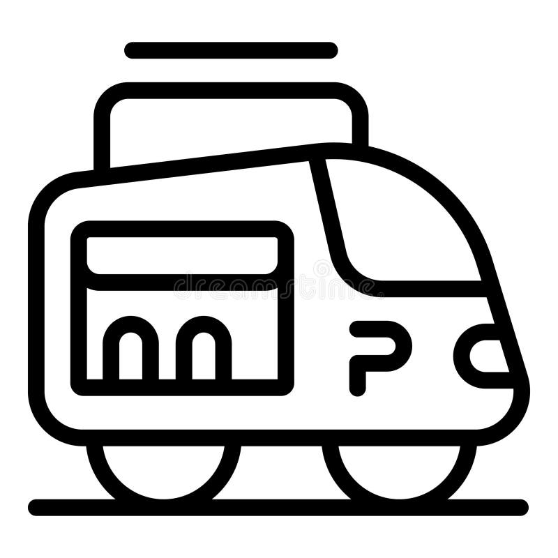 Modern High Speed Train Moving on Railroad Icon Stock Illustration ...