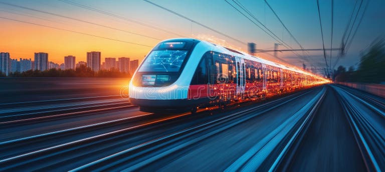 Modern High-Speed Train with Network Connectivity Symbolizing Next ...