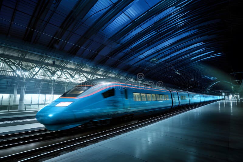 Modern High Speed Train. Neural Network AI Generated Stock Illustration ... Modern High Speed Train. Neural Network AI Generated Stock Illustration ...