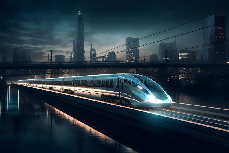Modern High Speed Train. Neural Network AI Generated Stock Illustration ... Modern High Speed Train. Neural Network AI Generated Stock Illustration ...