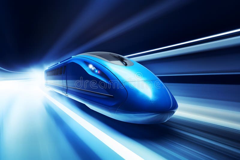 Modern High Speed Train. Neural Network AI Generated Stock Illustration ...