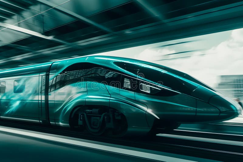 Modern High Speed Train. Neural Network AI Generated Stock Illustration ...