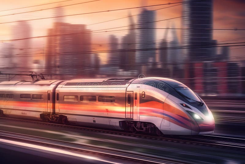 Modern High Speed Train. Neural Network AI Generated Stock Illustration ...