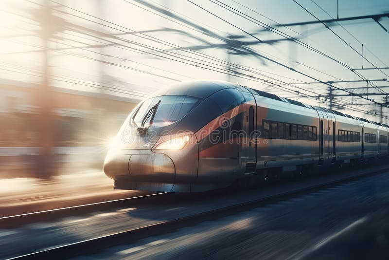 Modern High Speed Train. Neural Network AI Generated Stock Illustration ...