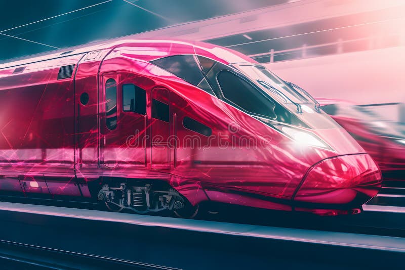 Modern High Speed Train. Neural Network AI Generated Stock Illustration ...
